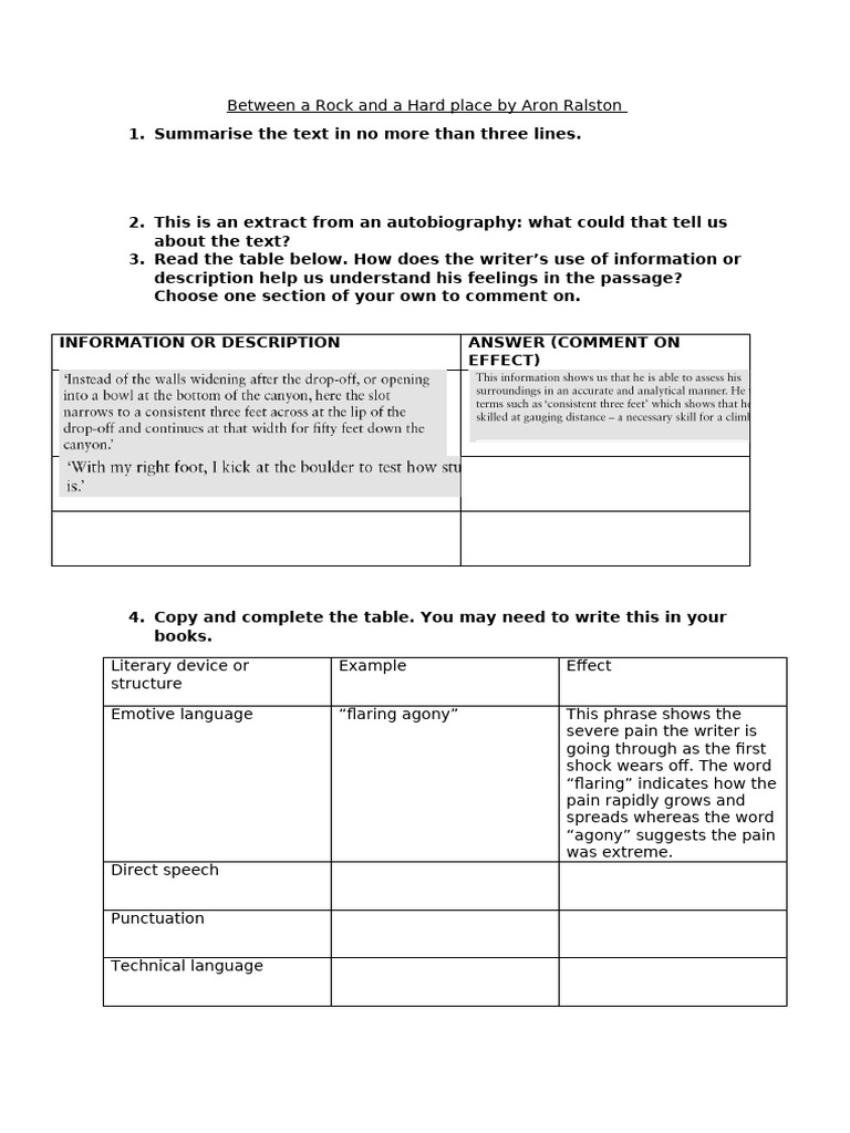 Between A Rock and A Hard Place by Jamie Ralston - After Reading | PDF