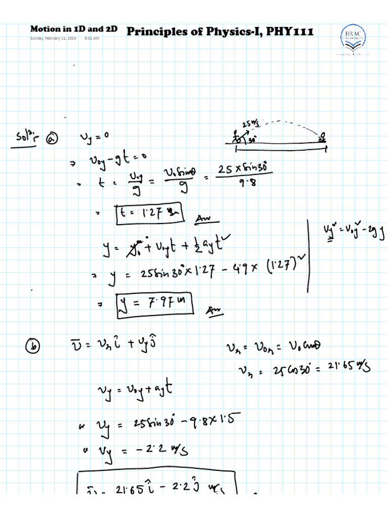 Motion in 1D and 2D | PDF