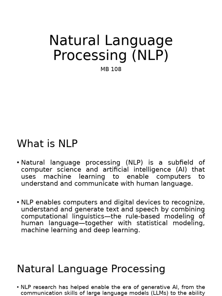 Natural Language Processing (NLP) | PDF | Parsing | Syntax Natural Language Processing (NLP) | PDF | Parsing | Syntax