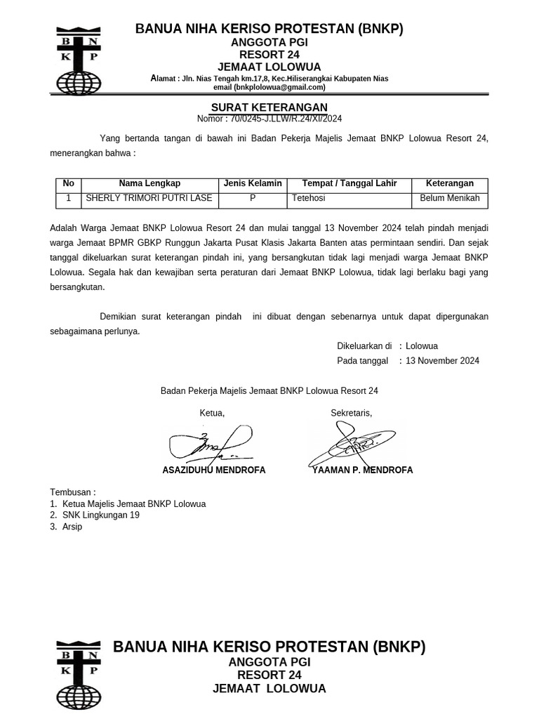 SURAT KRISMAN | PDF
