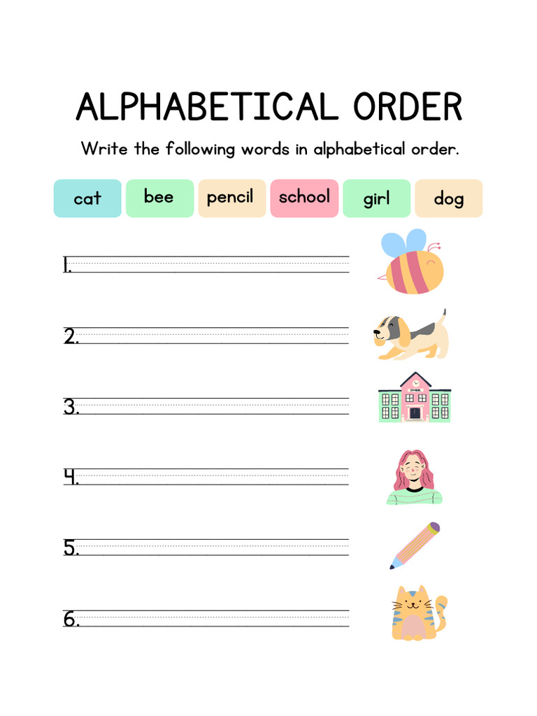 Alphabetical Order Exercise | PDF