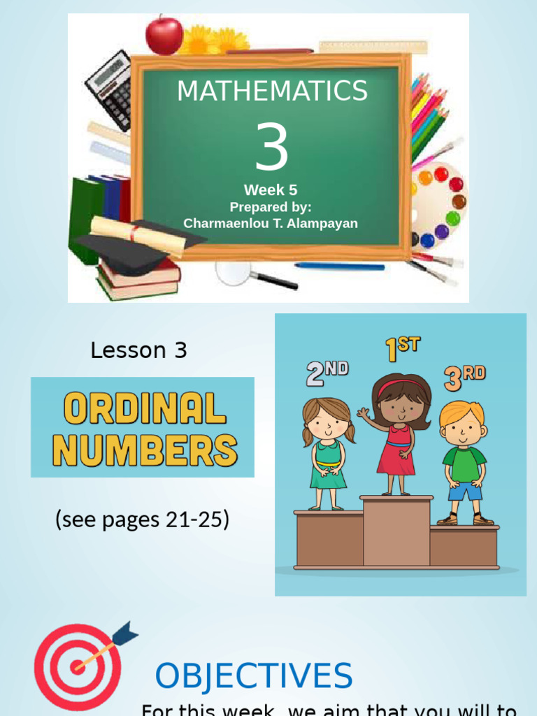 M3 W3 Ordinal Numbers | PDF