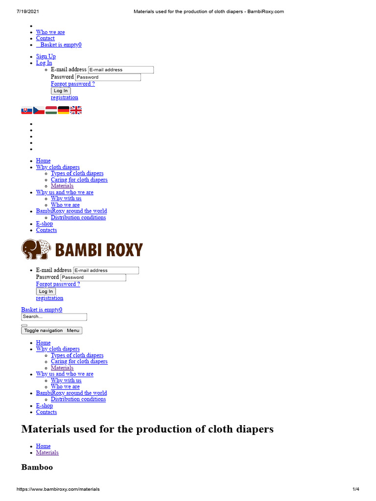 Materials Used For The Production of Cloth Diapers | PDF | Wool | Textiles