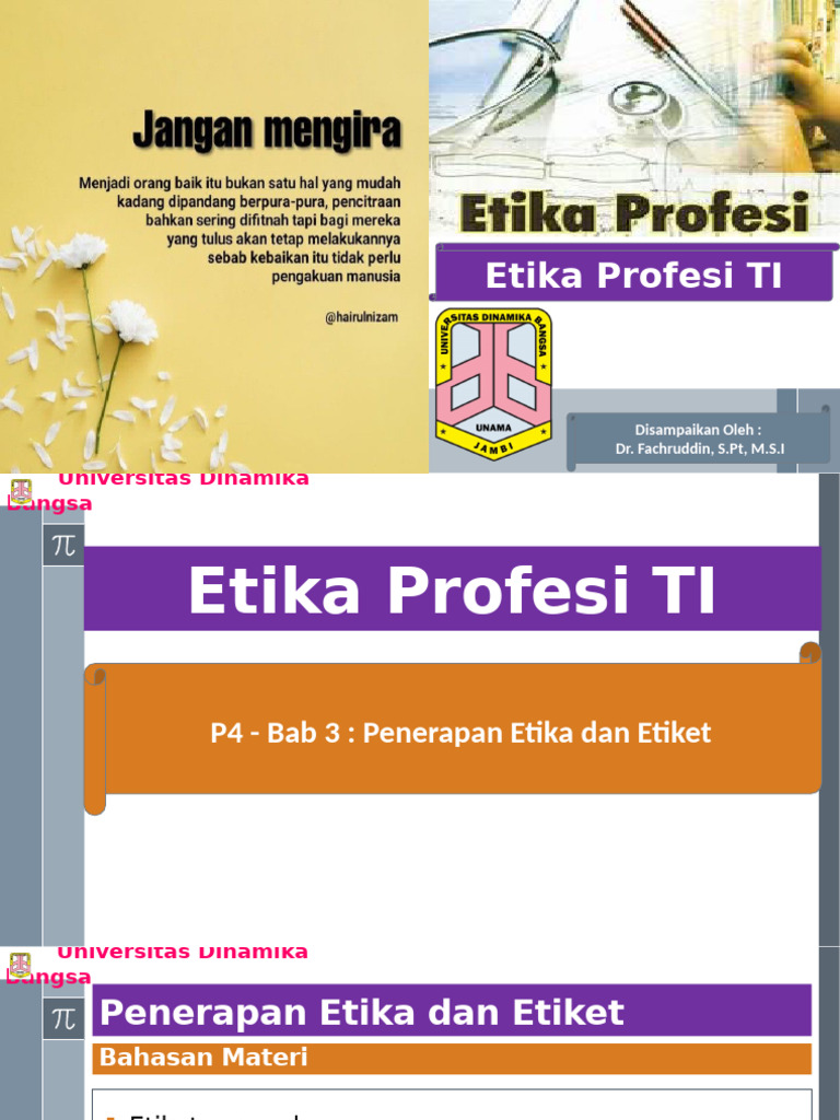 P4 - B3 - Penerapan Etika Dan Etiket | PDF