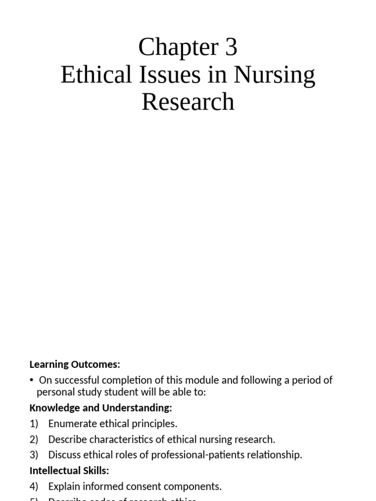 Chapter 3-Ethical Issue in Nursing Research ...