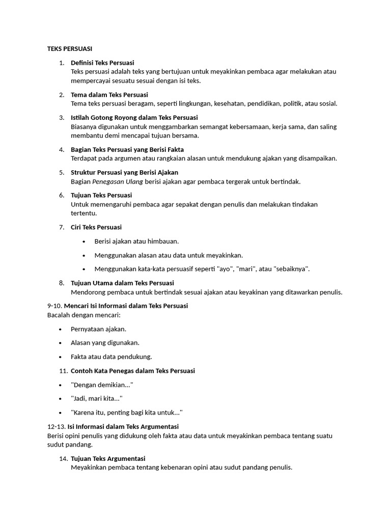 Panduan Lengkap Teks Persuasi dan Argumentasi | PDF