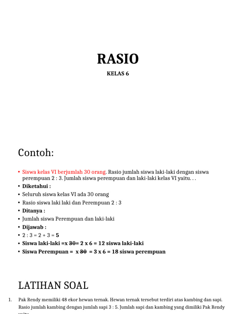 Soal Tambahan Rasio | PDF