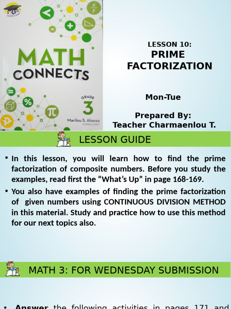 Prime Factorization Lesson Guide | PDF | Elementary Mathematics | Arithmetic