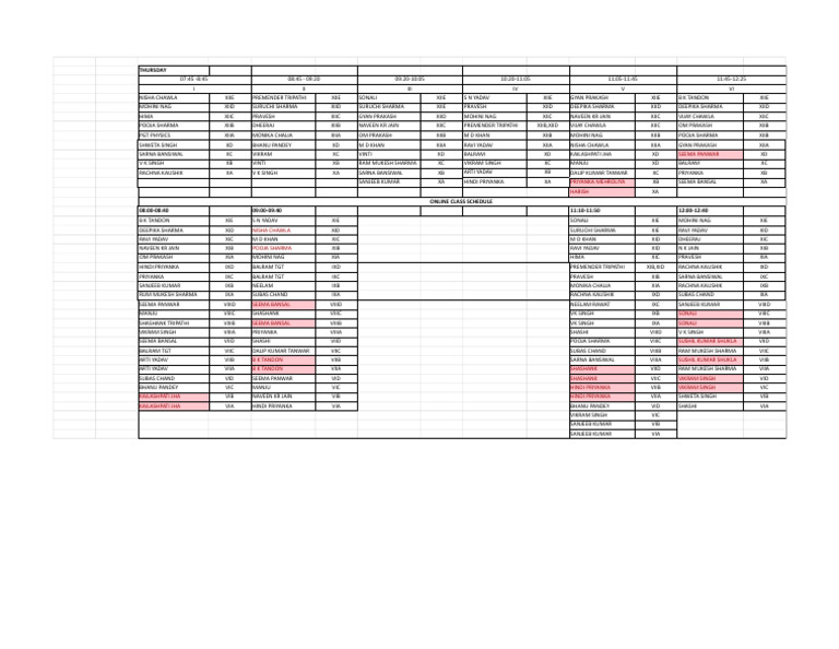 ONLINE CLASS SCHEDULE | PDF