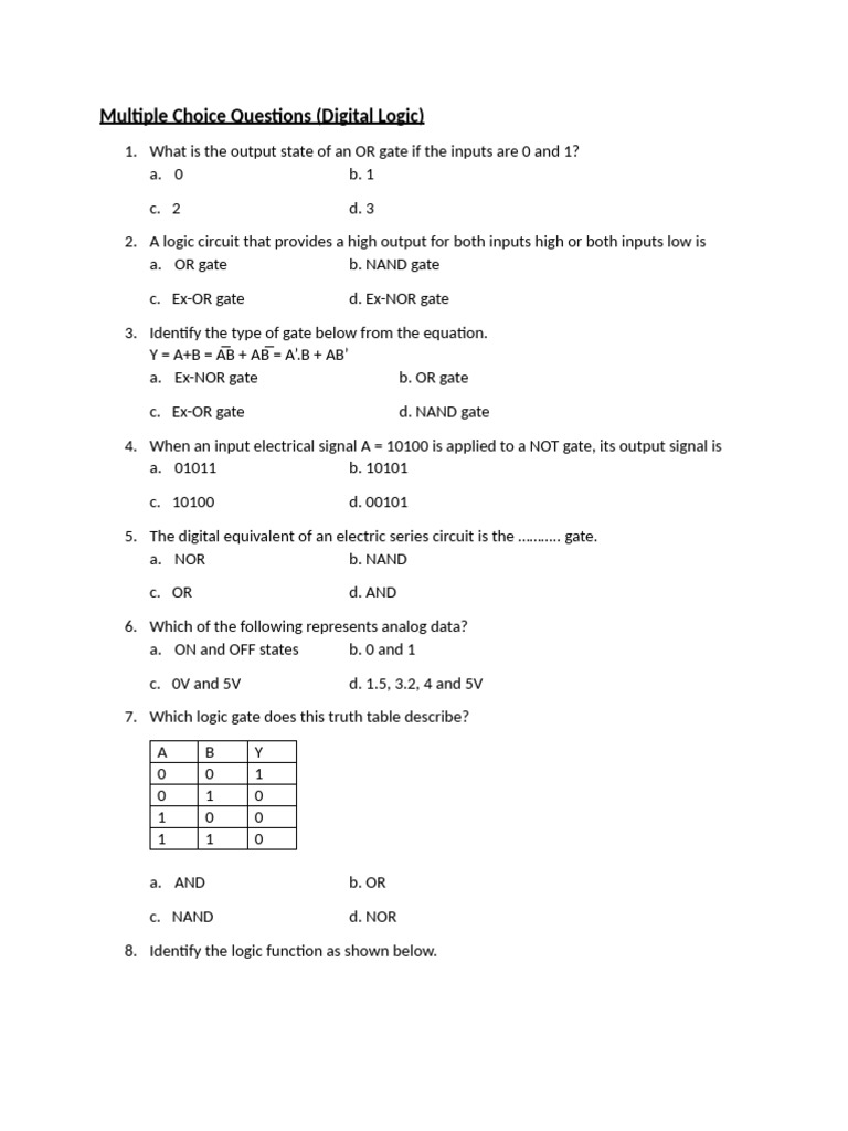 Digital Logic 4 | PDF | Logic Gate | Electrical Engineering