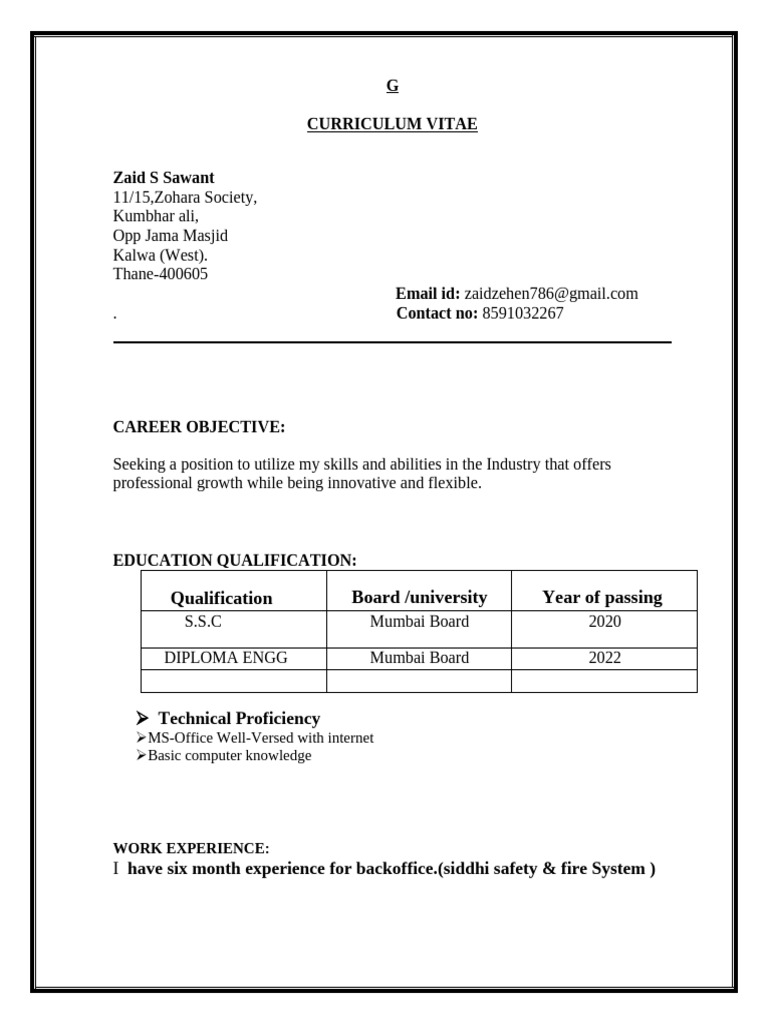 Zaid Resume | PDF