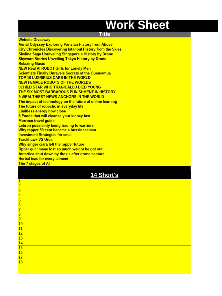 Copy of Work - Sheet | PDF