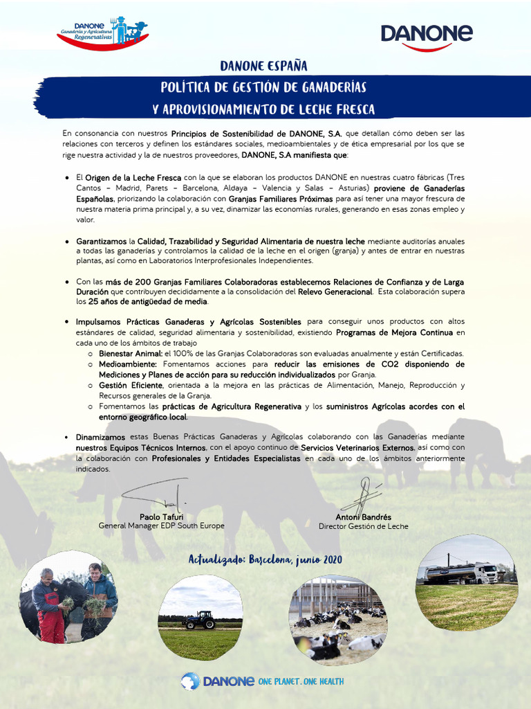 Proveedores Danone | PDF | Sustentabilidad | Agricultura