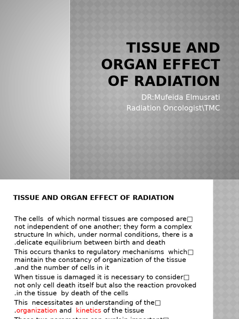 4. Tissue and organ radiation effect | PDF | Absorbed Dose | Radiation ...