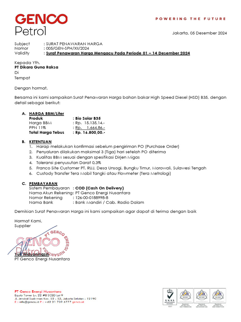 Sph 005 Gen Sph Xii 2024 - Pt Dikara Guna Raksa 04.12.2024 | PDF