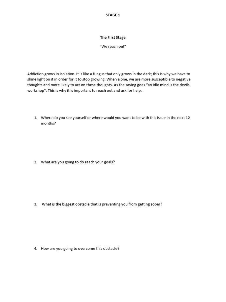 Stage 1 Worksheet | PDF