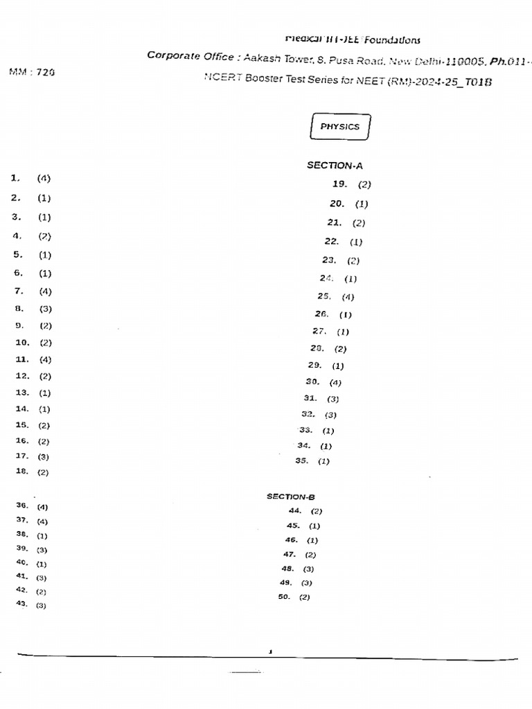 NBTS 1 B Phase 2 Offical Ans Key | PDF