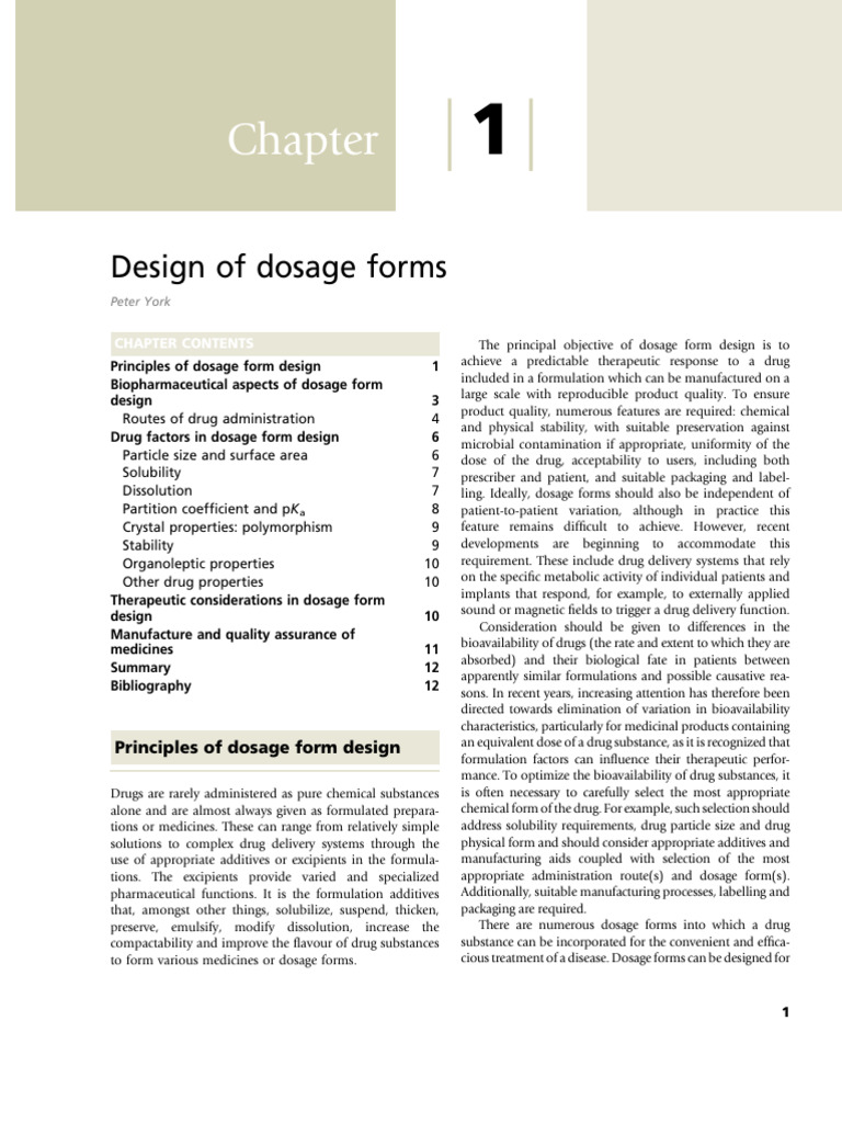 Dosage Form Design Principles | PDF | Topical Medication | Tablet ...