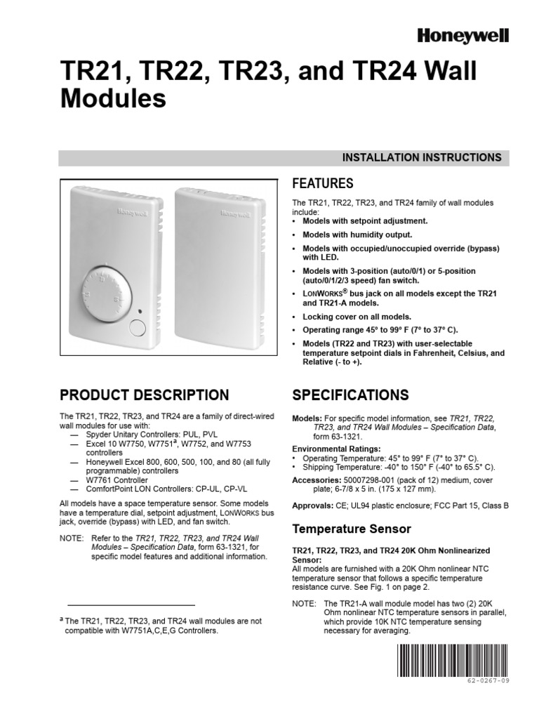 RTH-TR-23-Honeywell | PDF | Electrical Wiring | Equipment