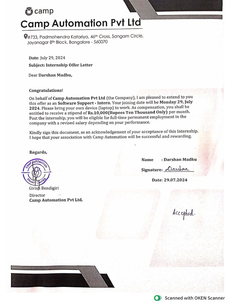 Darshan Offer Letter.pdf | PDF