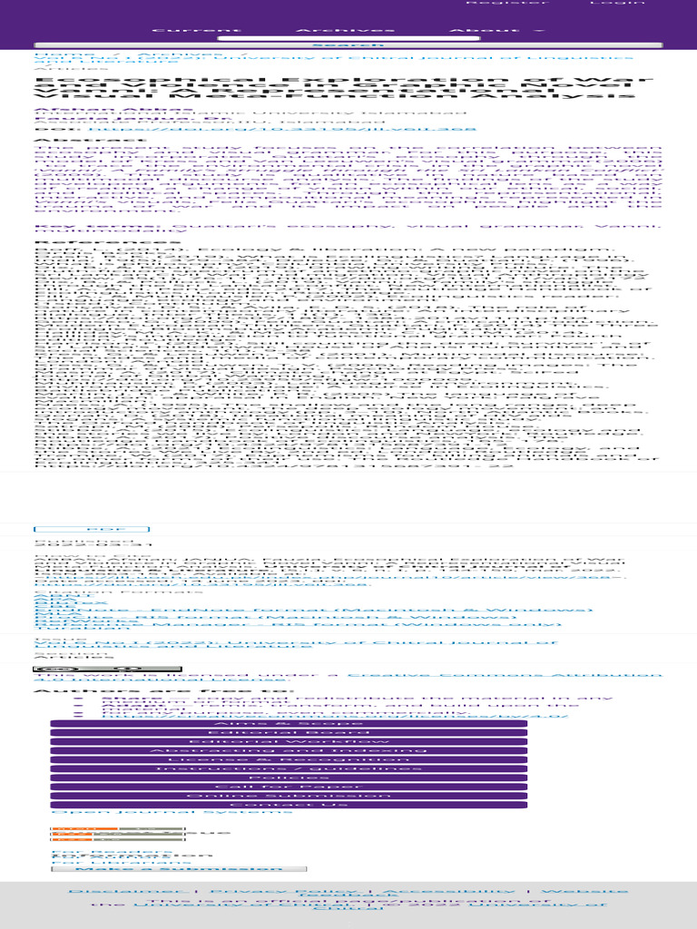 Ecosophical Exploration of War and Violence in GR | PDF | Liberal Arts ...
