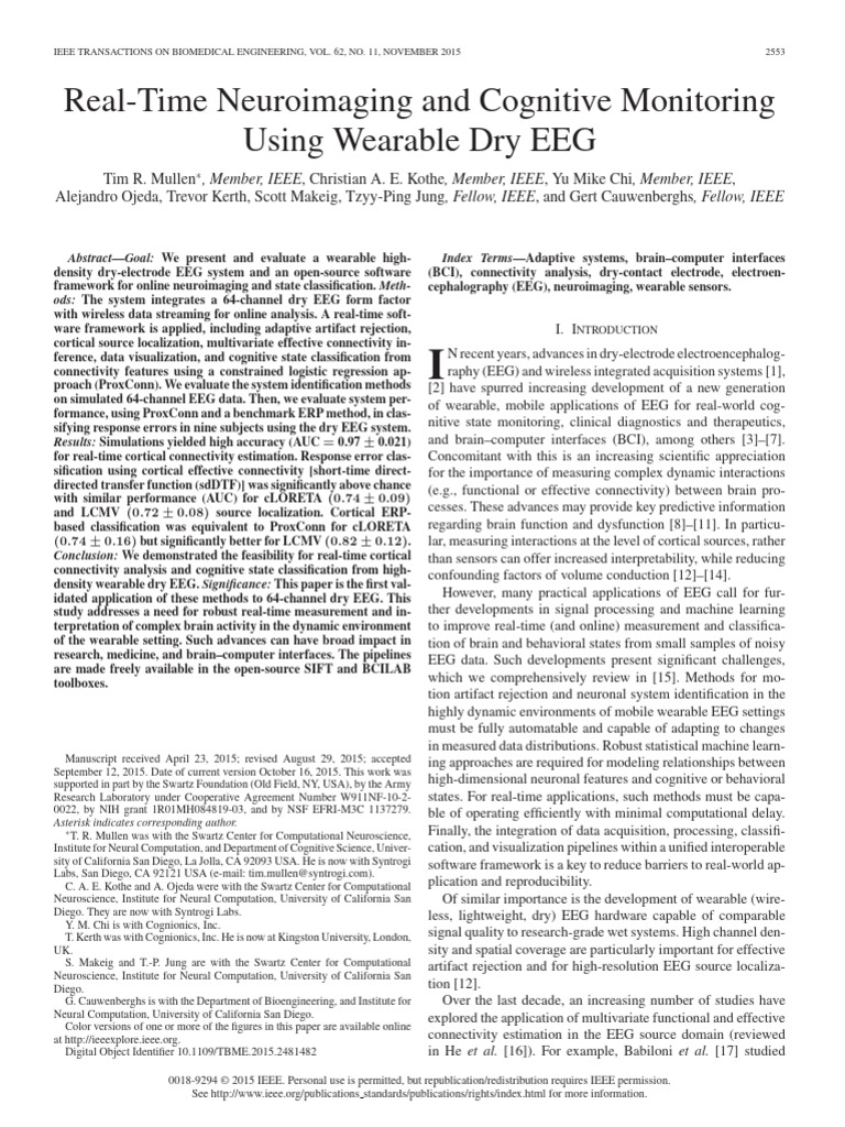Real-Time Neuroimaging and Cognitive Monitoring Using Wearable Dry EEG ...