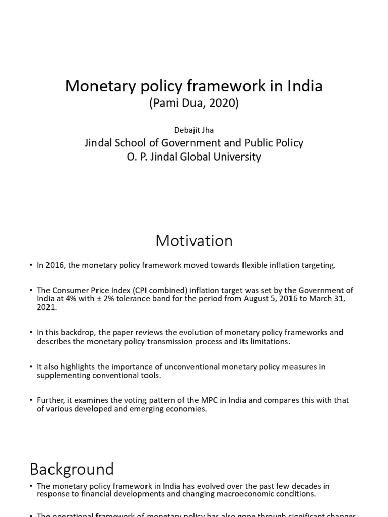 Topic 5 - Monetary Policy Framework in India | PDF | Cost Of Living | Monetary Policy