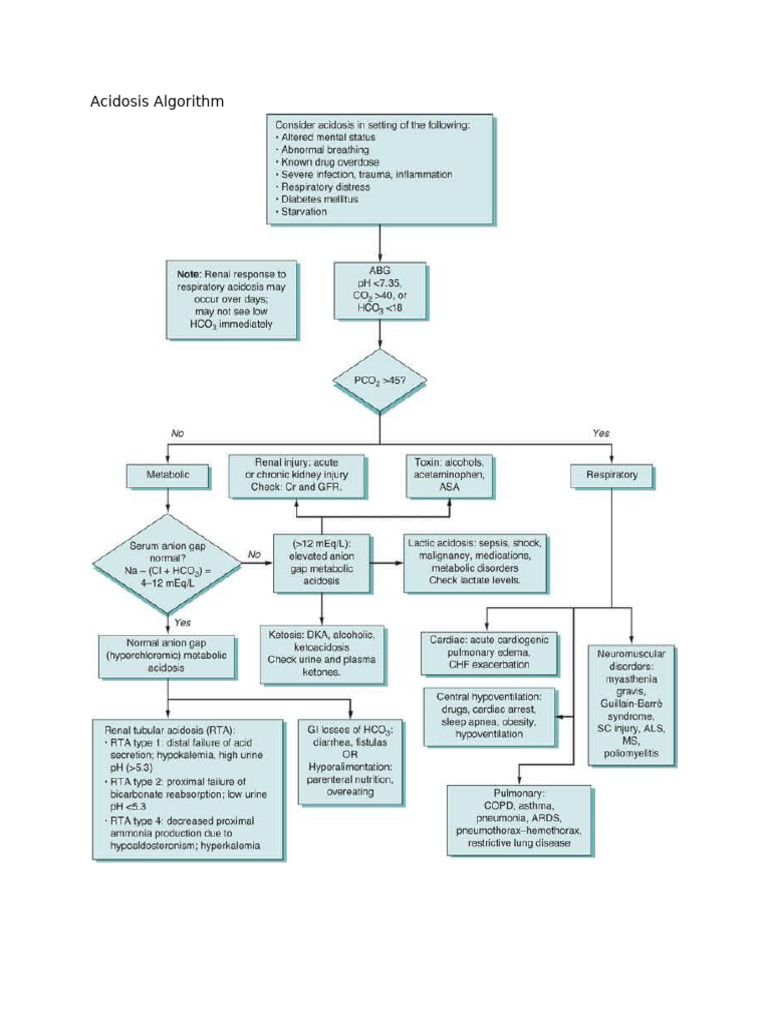 Acidosis Algorithm | PDF