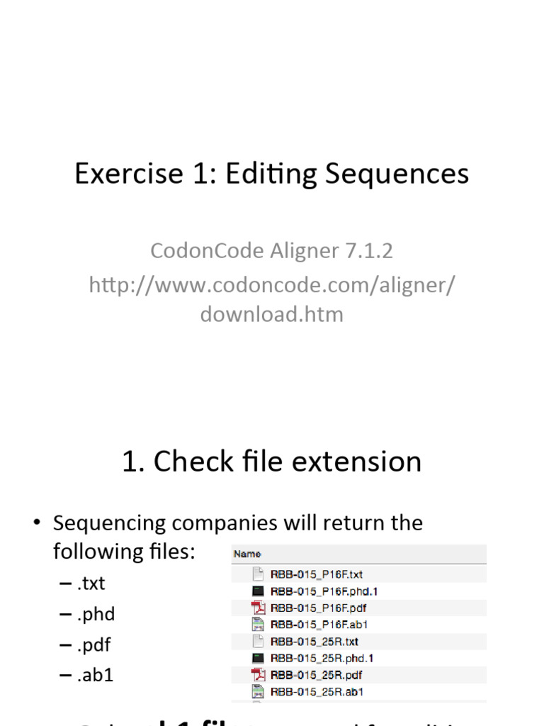 Ex 1 Editing Sequences | PDF | Information Science | Biostatistics