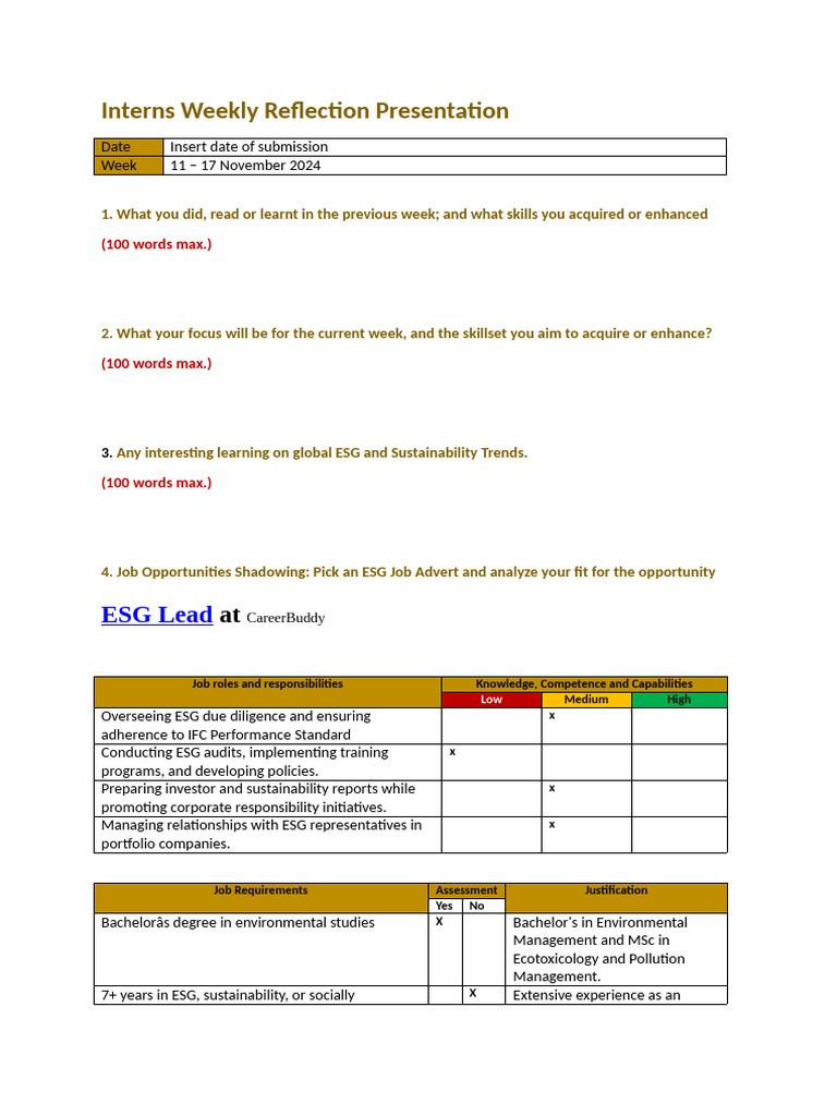 Interns Weekly Reflection Presentation Nnaemeka Franklyn 18 11 2024 | PDF | Business | Economies