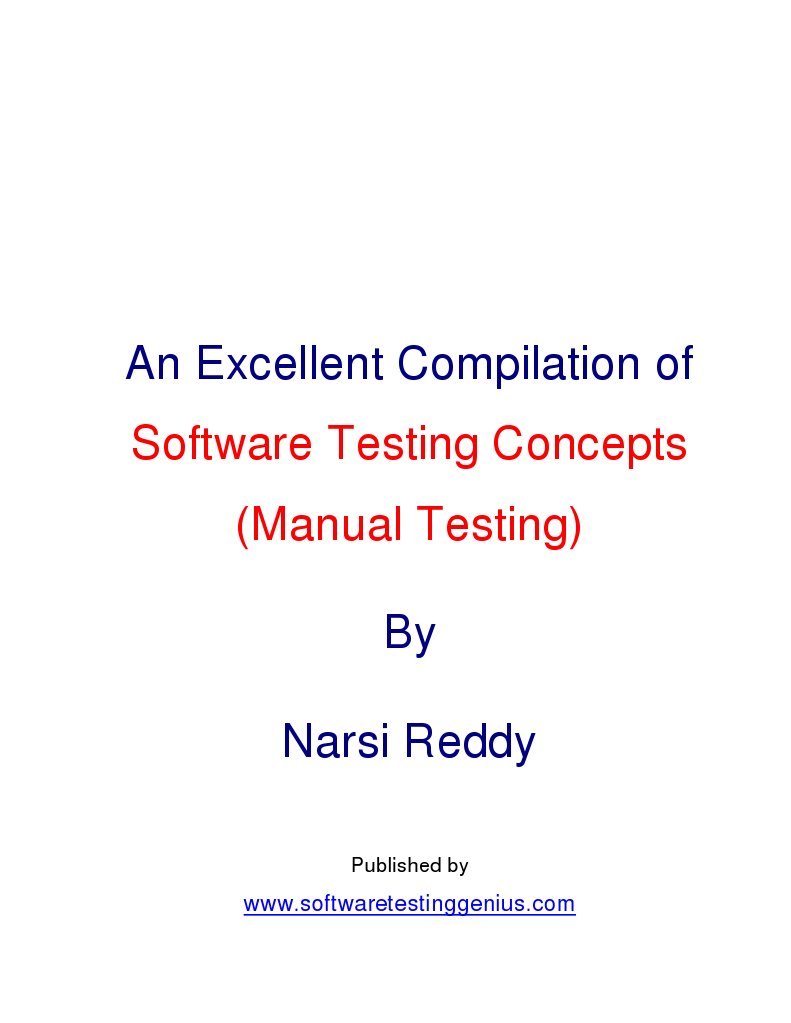 An Excellent Compilation Of: Software Testing Concepts (Manual Testing ...