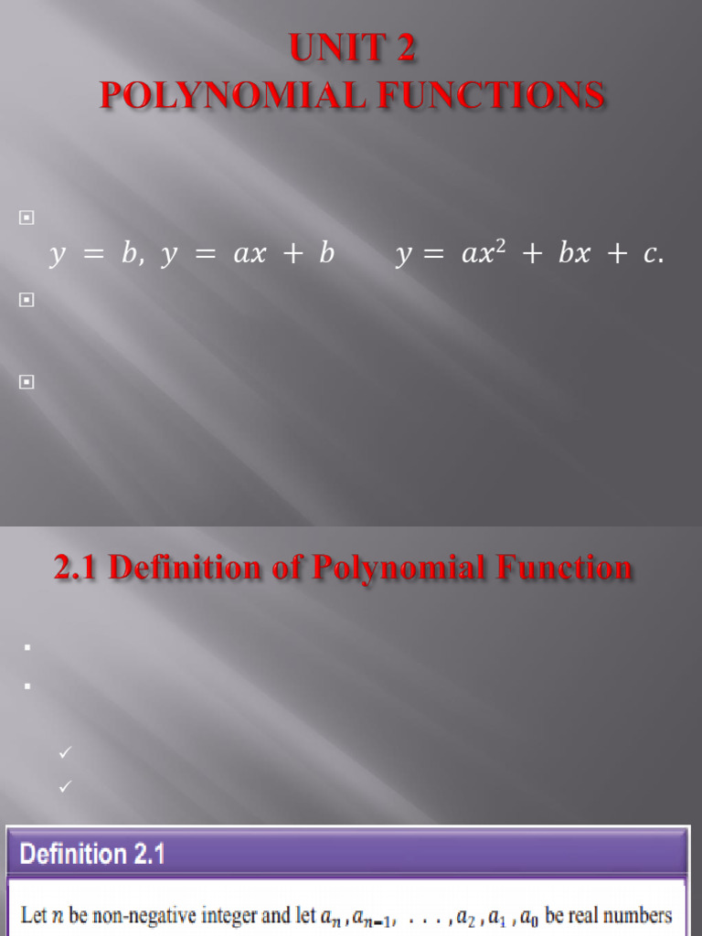 Understanding Polynomial Functions | PDF