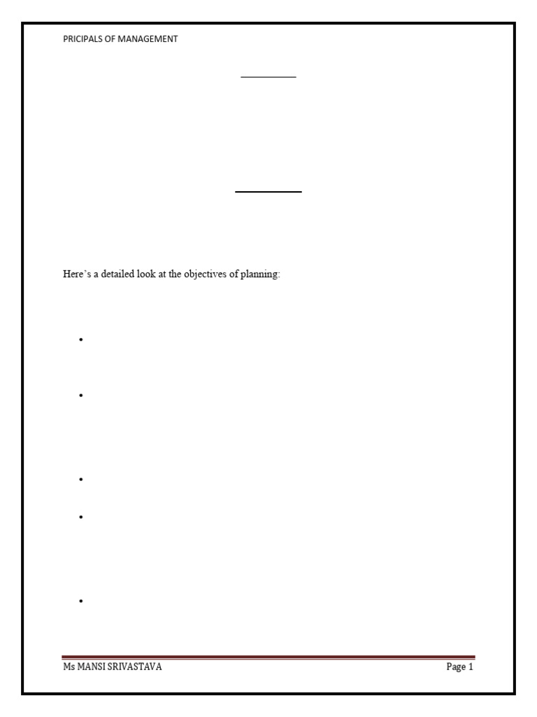 Principals of Management Unit II | PDF | Goal | Risk