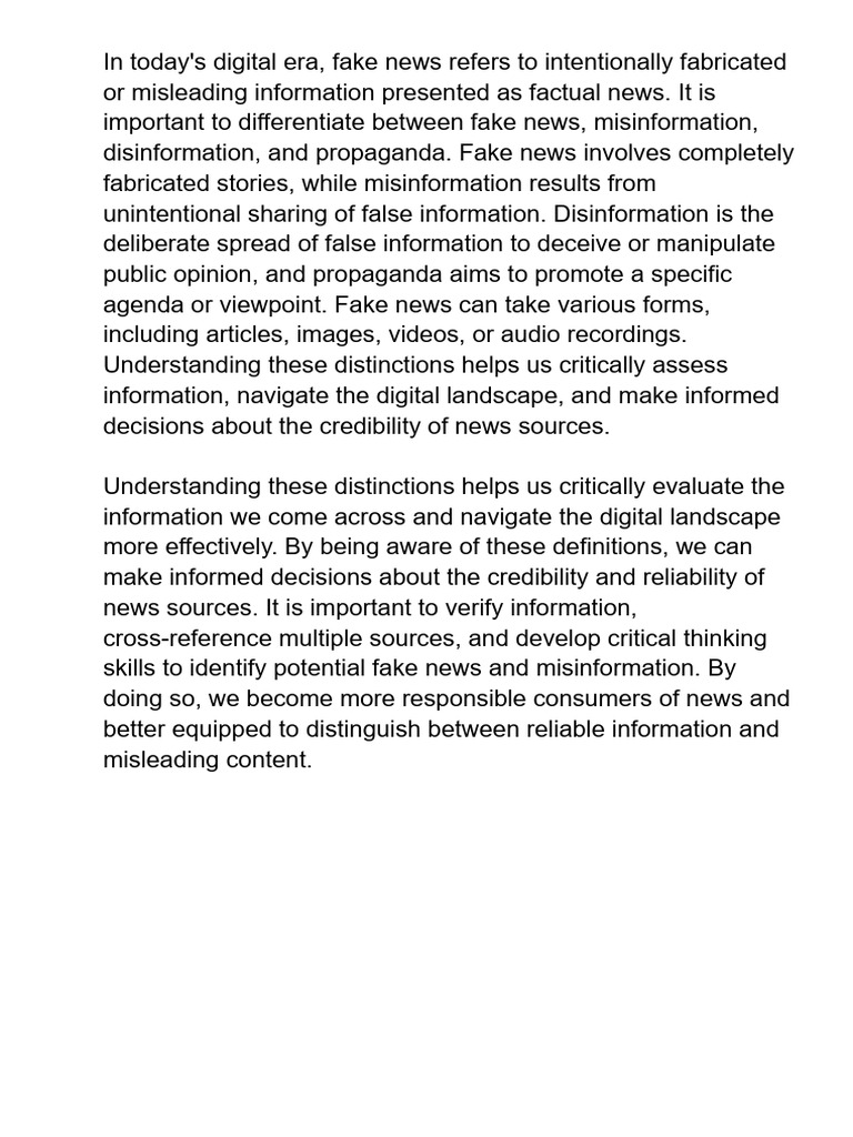 Understanding Fake News and Misinformation | PDF