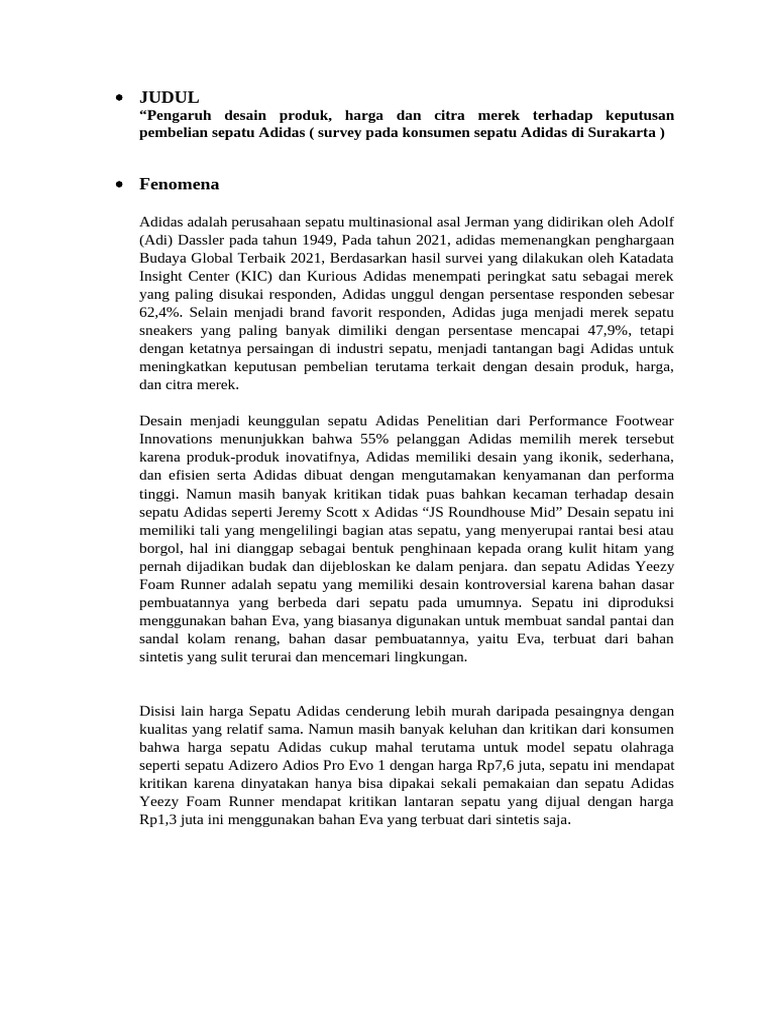 Mapping Jurnal Adidas | PDF