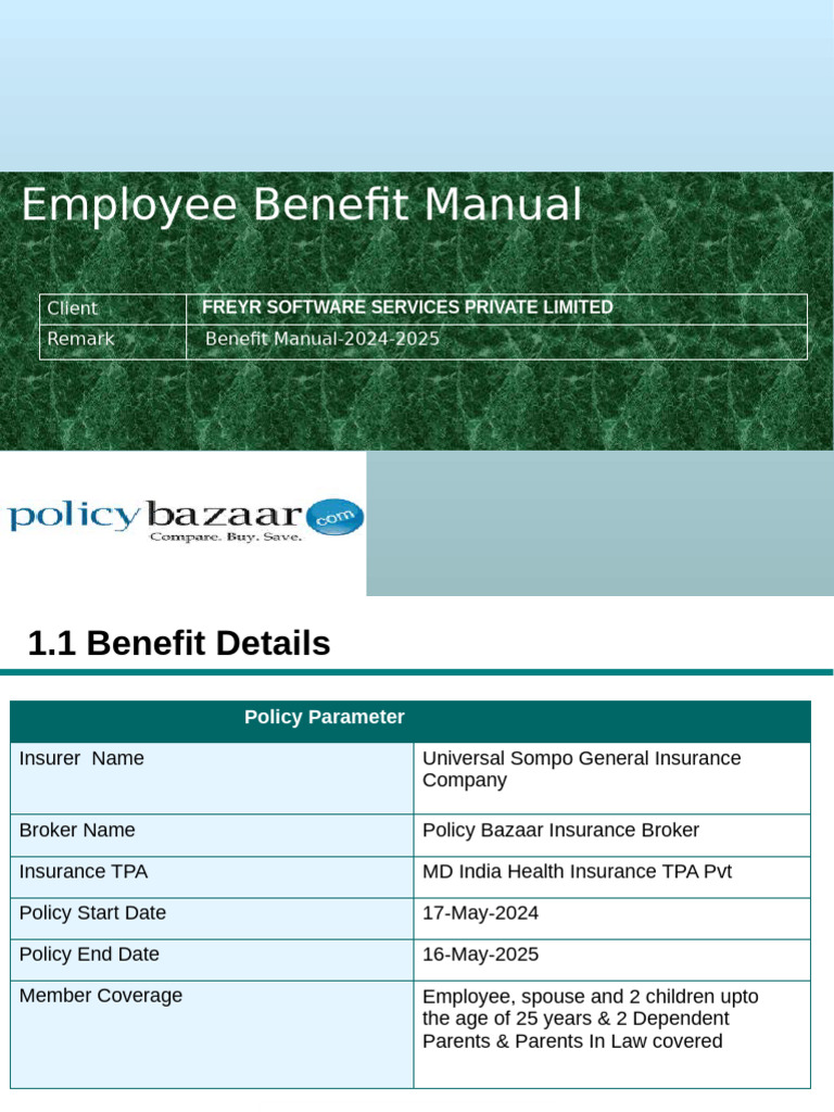 'Benefit Manual' - Employee GMC Policy 2024-25 | PDF | Surgery | Hospital