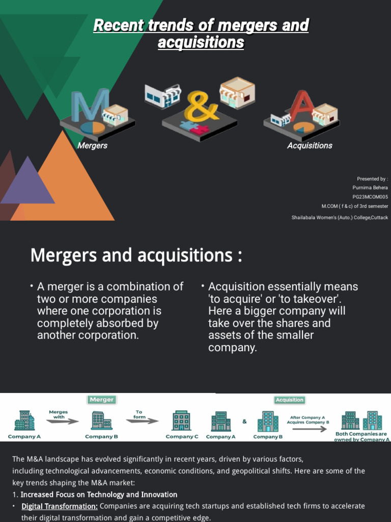 Recent trends ppt M & A | PDF | Mergers And Acquisitions | Market ...