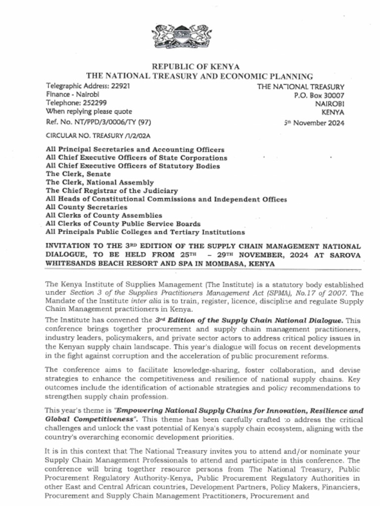 National Treasury Circular | PDF