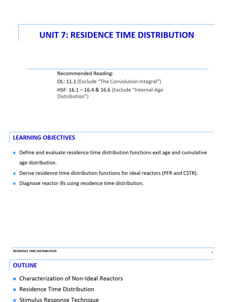 Reactor RTD Analysis Guide | PDF | Chemical Engineering