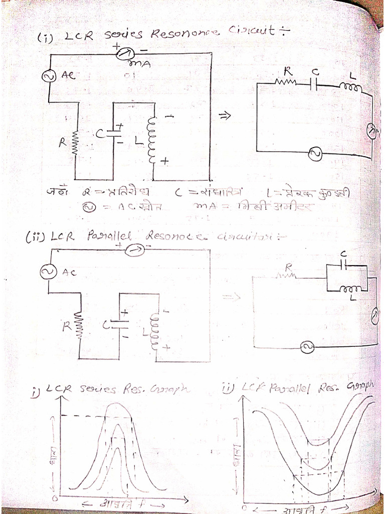 LCR Circuit and Single Stage Transister | PDF