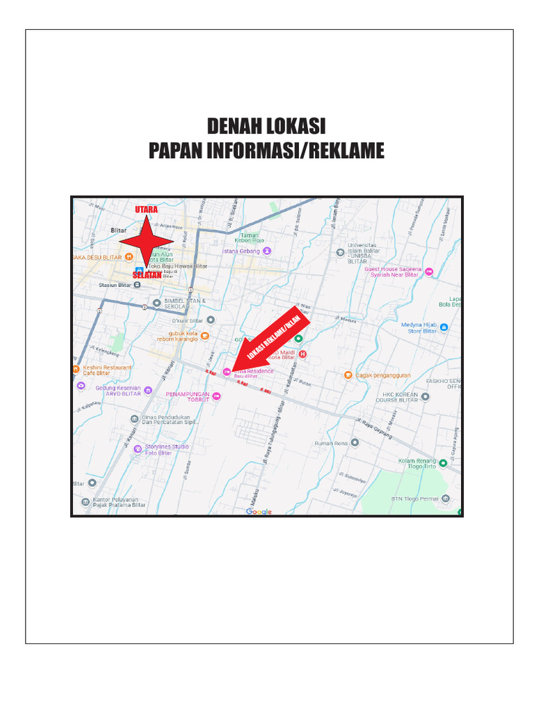 Denah Lokasi Papan Iklan Reklame | PDF