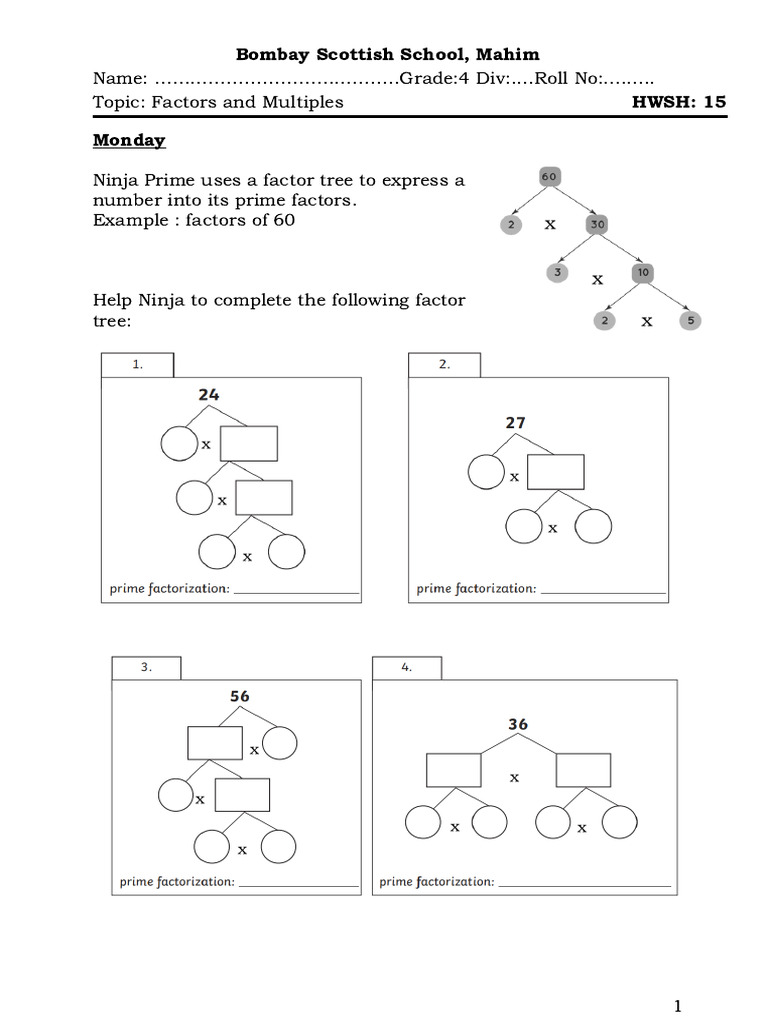Grade 4 Mathematics Homeworksheets Term 2 | PDF | Elementary ...