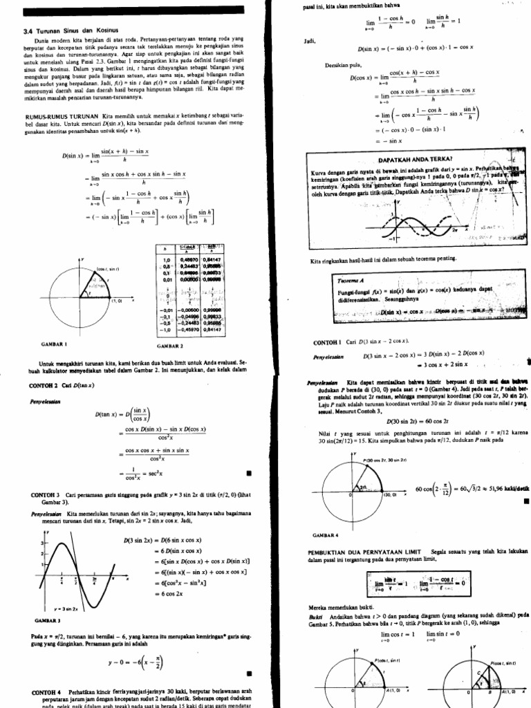 3.4 Turunan Sinus Dan Kosinuns | PDF