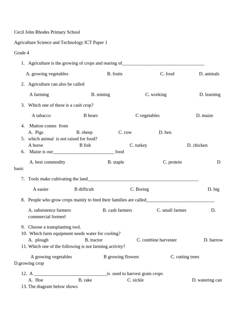 agriculture grade 4 | PDF | Agriculture | Vegetables