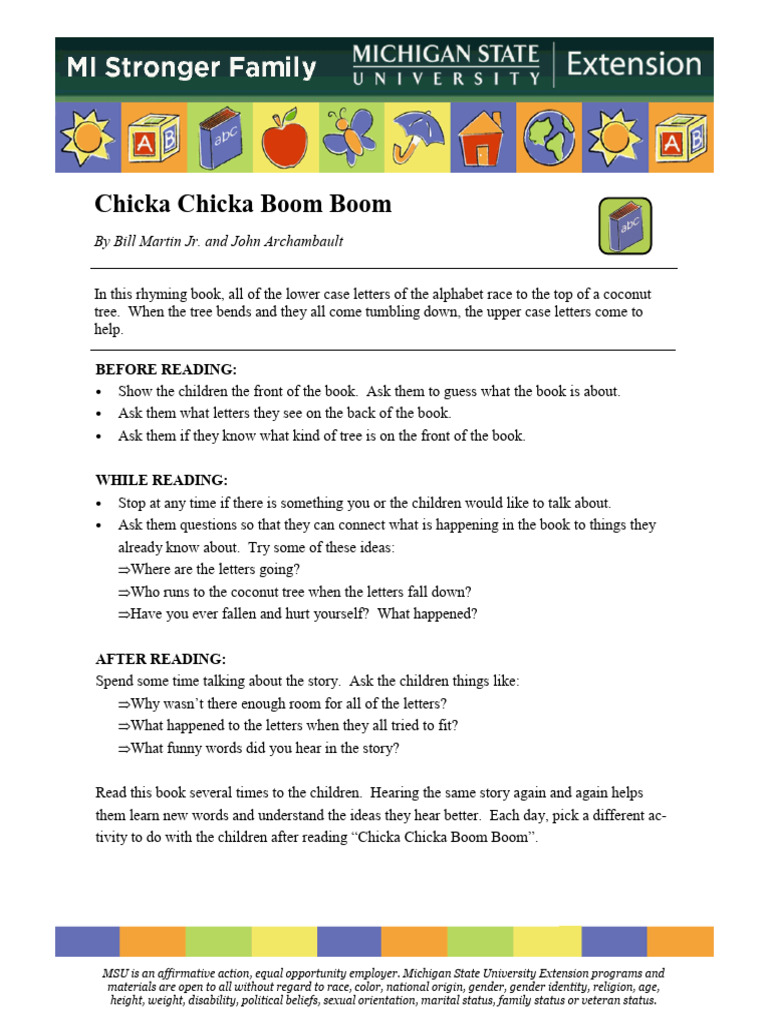 Chicka Chicka Boom Boom Activities | PDF