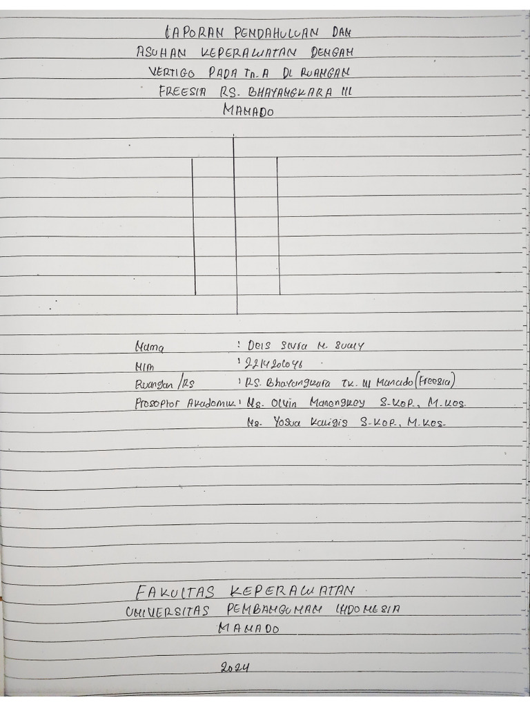 Laporan Pendahuluan Dan Askep Mingu Ke 2 DiRS Bhayangkara Tk. III Manado | PDF
