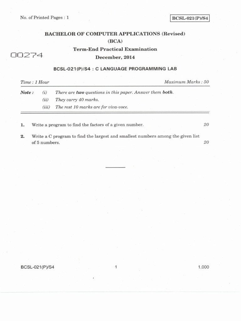 BCSL 021 (P) S4 | PDF