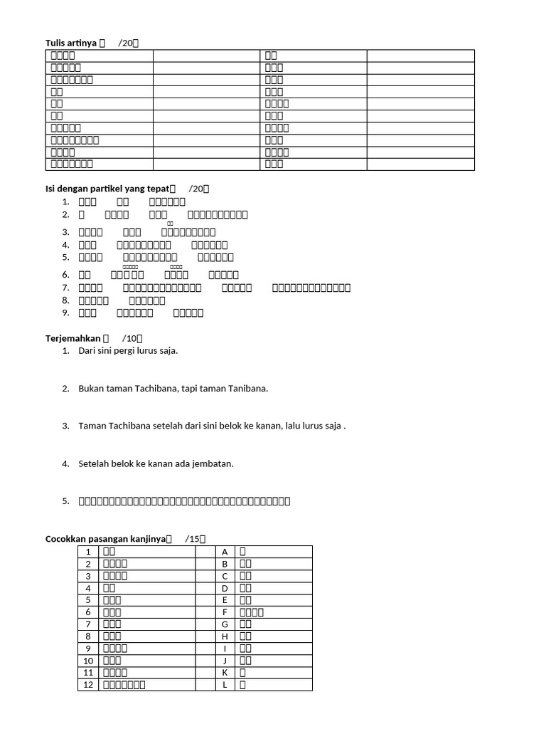 irodori bab 6 kuis | PDF