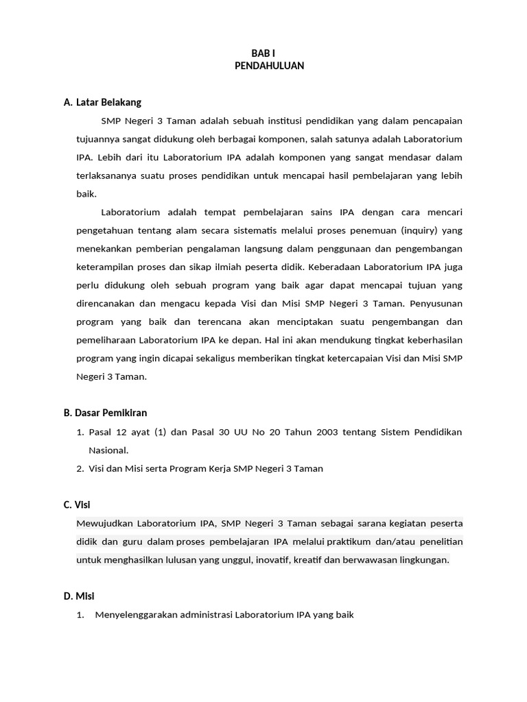 PROGRAM KERJA Ka LAB Tapel 2024-2025 | PDF