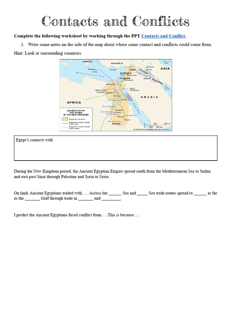 09 Contacts and Conflicts worksheet | PDF